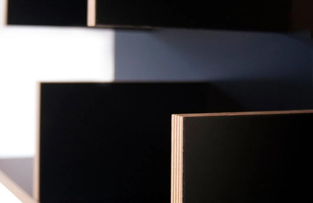 Porto Deco Nástěnná knihovna Rita 90 cm, černá