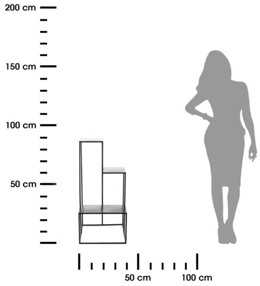 Stojan na květiny KASKADA 85x40 cm černá