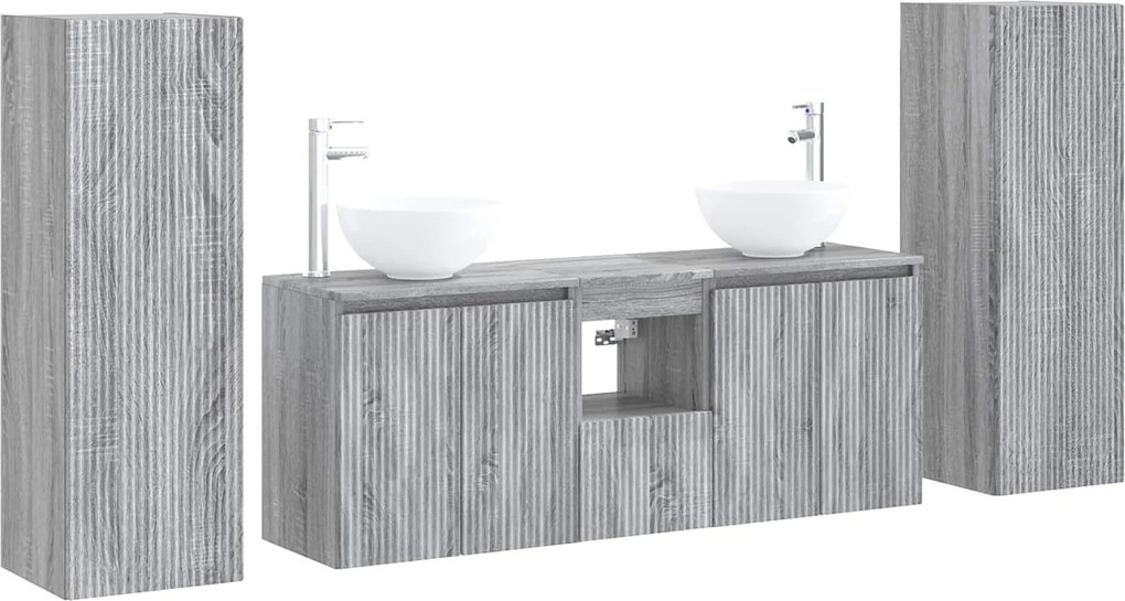 Sada koupelnového nábytku 5 ks Šedý Sonoma 33 x 34,5 x 100 cm 3405989