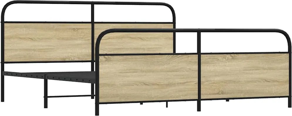 Kovový rám postele bez matrace dub sonoma 183 x 213 cm 3318653