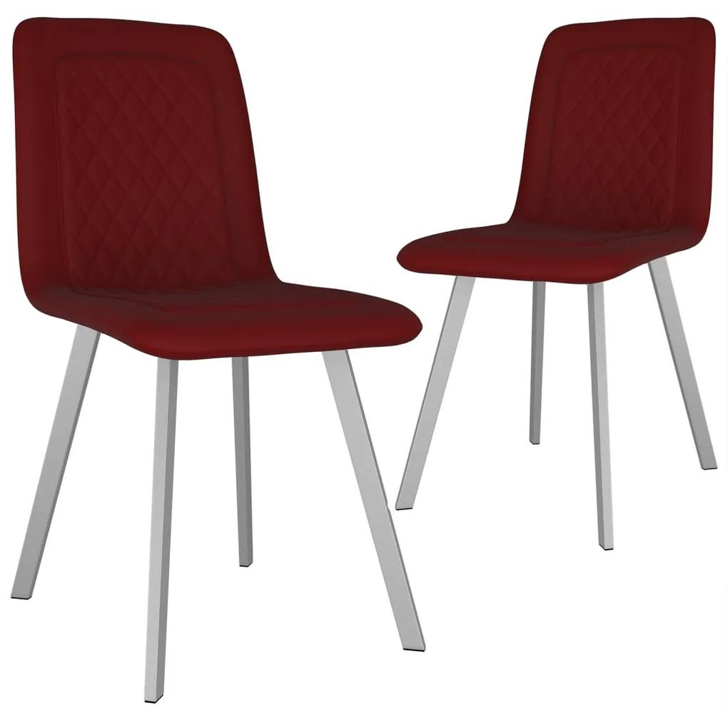 282573 vidaXL Jídelní židle 2 ks červené samet
