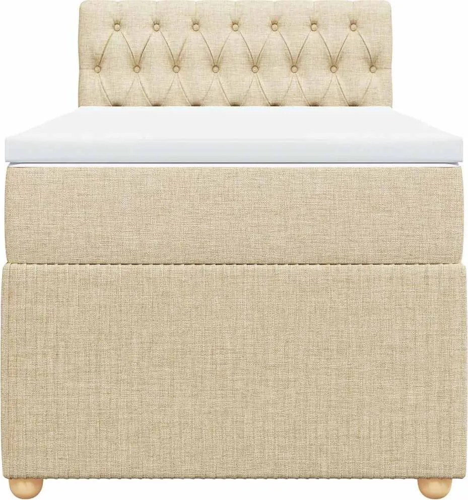 Box spring postel s matrací krémová 80 x 200 cm textil 3289595