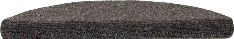 Schodové rohože samolepicí 10 ks 56x17x3 cm antracitové půlkulaté 149691