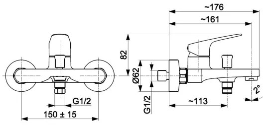 KFA Armatura 5554-010-81 - Vanová baterie OTAVA matná černá