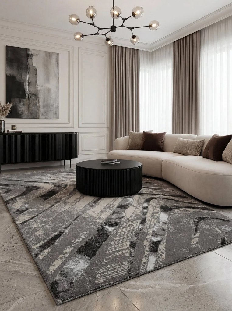 Koberec Monaco4, 120x170 cm, krémový/šedý
