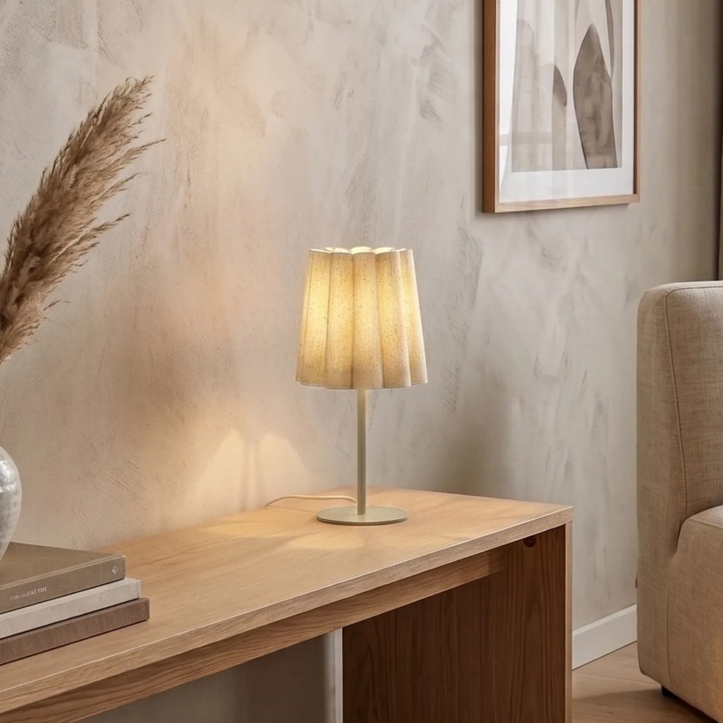 Japandi stolní lampa béžová s látkovým stínidlem 35cm - Jenni