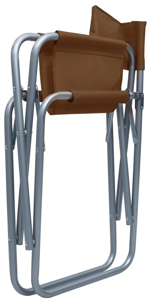 Režisérské židle 2 ks ocel hnědé - Default Title