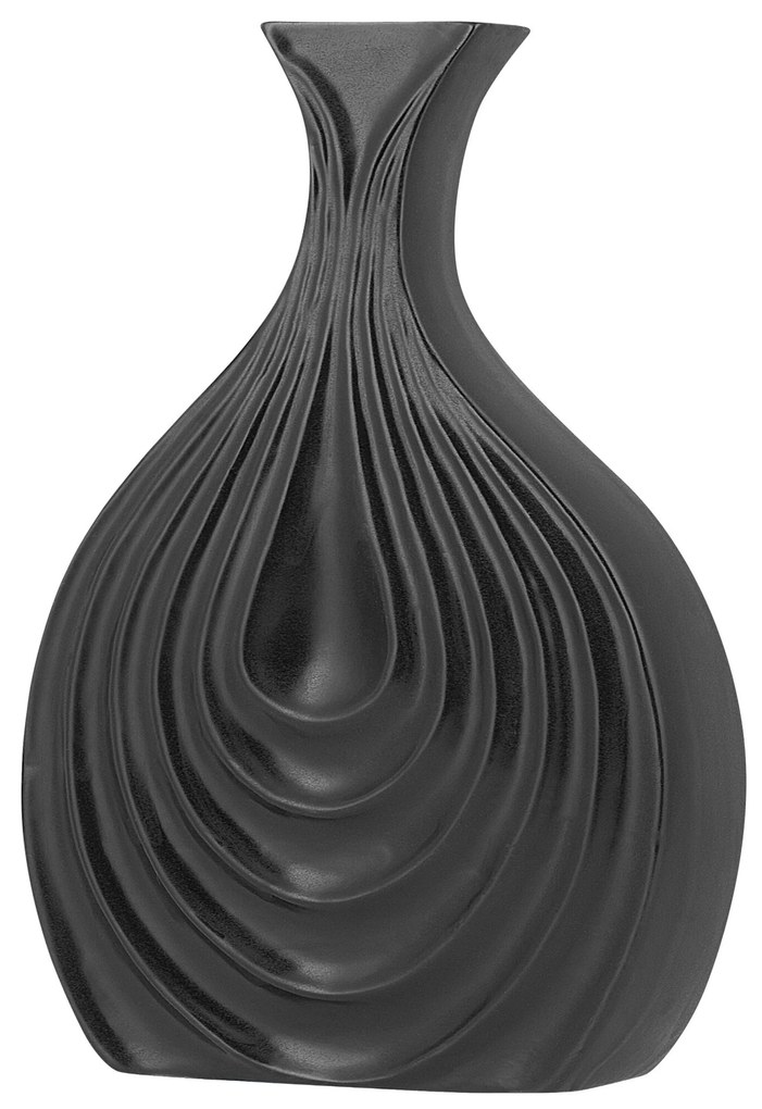 Kamenina Dekorativní váza 25 Černá THAPSUS Beliani