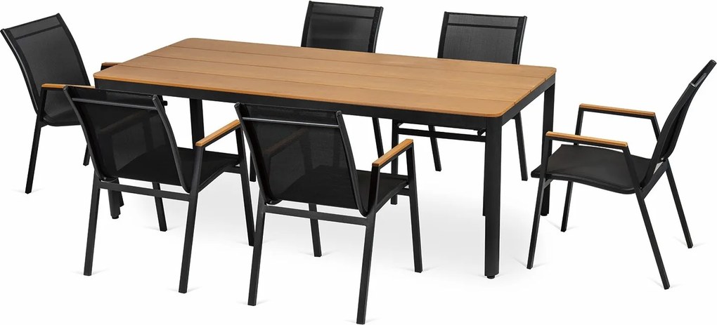 Noela Zahradní jídelní set Milano + 6x kovová židle Oslo