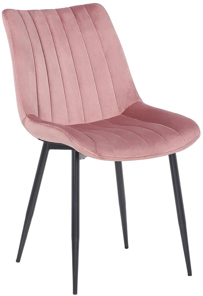 Jídelní židle Formby - samet | růžová