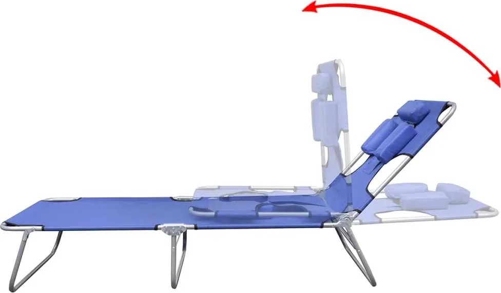 vidaXL Skládací opalovací lehátko s podhlavníky práškovaná ocel [310333] Barva: Zelená