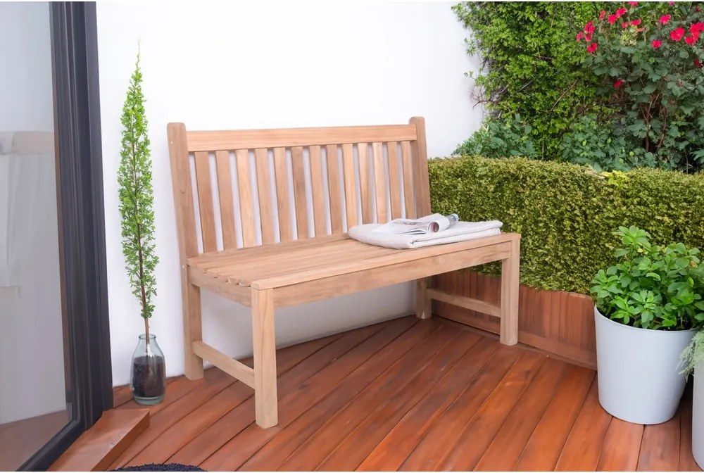 Dřevěná zahradní lavice v přírodní barvě Solo – Garden Pleasure