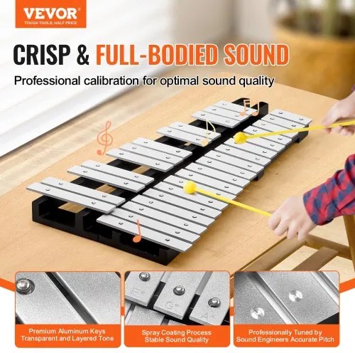 30 Note Glockenspiel xylofonový zvonek s paličkami, bicími tyčemi a taškou