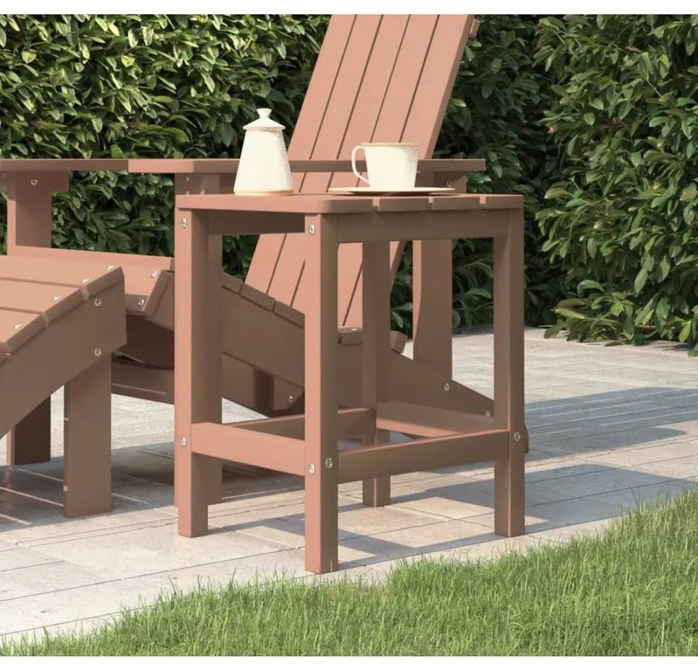 318643 vidaXL Zahradní stolek Adirondack hnědý 38 x 38 x 46 cm HDPE