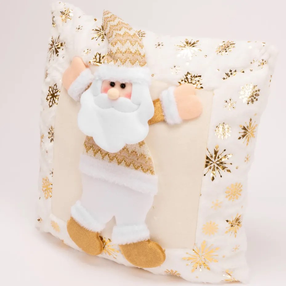Vánoční povlak na polštář bílý Santa, 40x40cm bílý