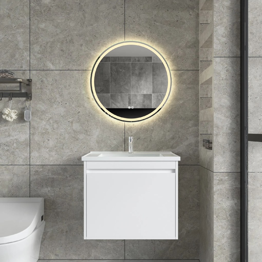 Erga Carla, kulaté LED zrcadlo 60cm, 1380 lm, 3 barvy světla, ERG-V01-208-6060