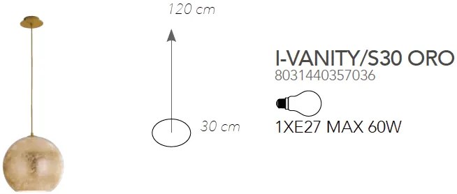 Faneurope I-VANITY/S30 ORO moderní závěsné svítidlo