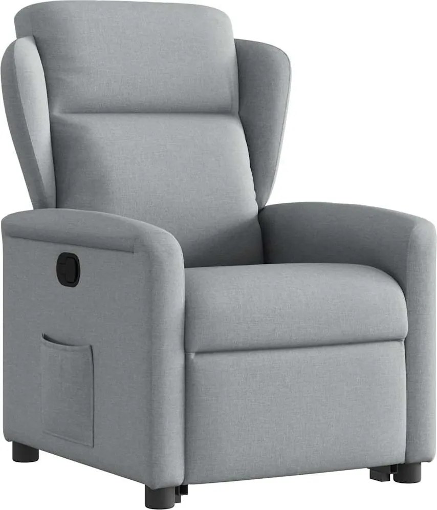 Zvedací polohovací křeslo světle šedé textil 3303134