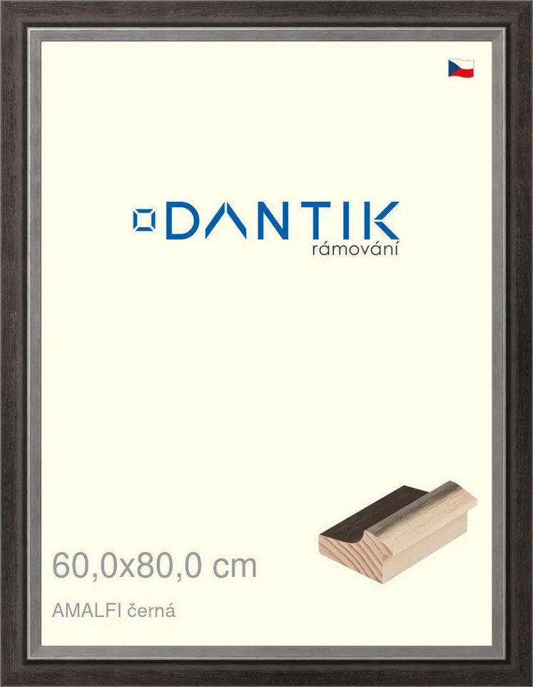 DANTIK rámeček 60x80 | AMALFI černá (Plexi Čiré)