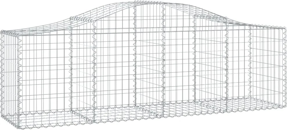 Klenuté gabionové koše 3 ks 200x50x60/80 cm pozinkované železo 3145599