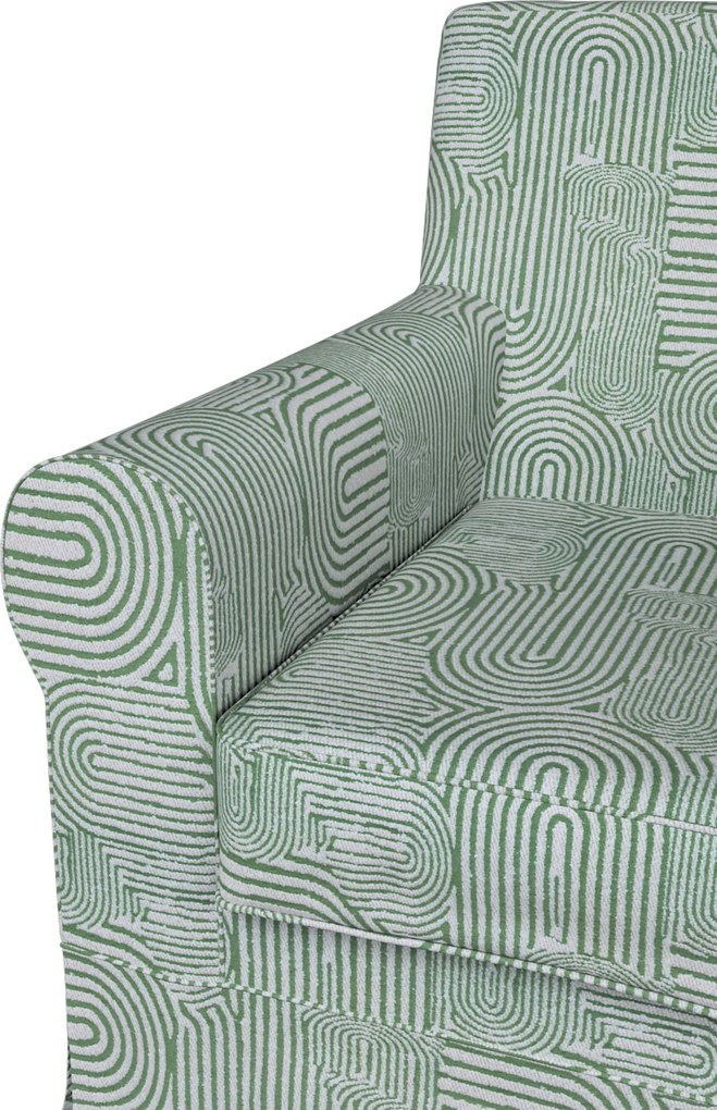 Potah na křeslo IKEA Ektorp Jennylund barva zelená látka pletený vzor, vzorované