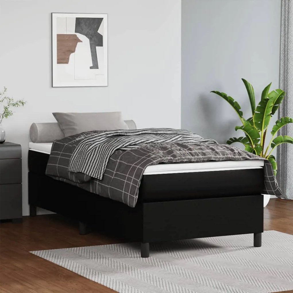 Rám postele s boxspringem černý 90 x 190 cm umělá kůže 3121017