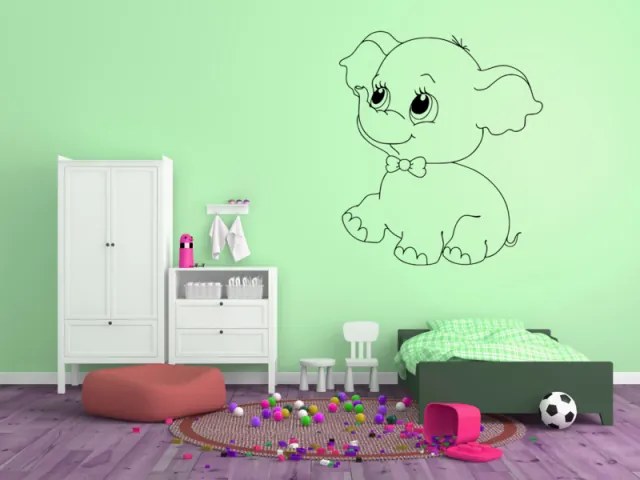Samolepka Slůně s mašlí