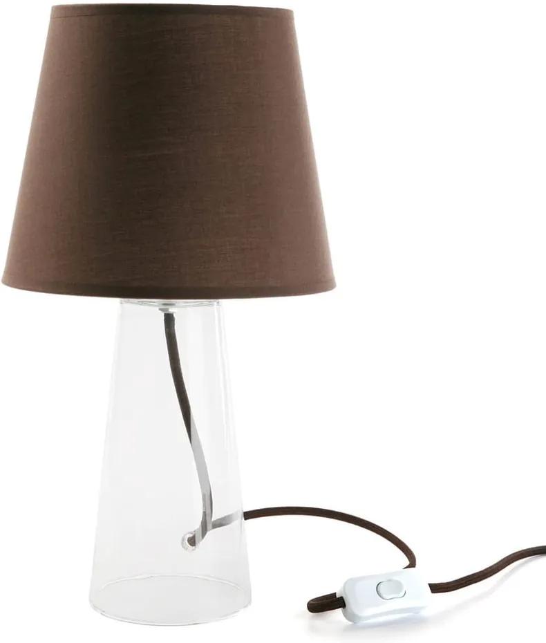 Hnědá skleněná stolní lampa Versa Bobby, ø 21,5 cm