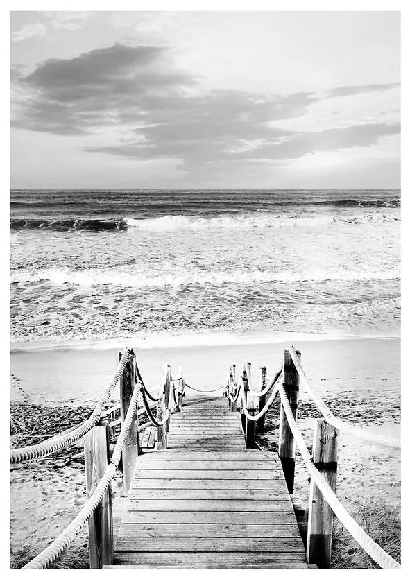 Obraz Canvas 60x80 ST661 B&W Sea CA-13938