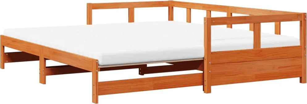 Válenda s přistýlkou a matracemi voskově hnědá 80x200 cm 3321040