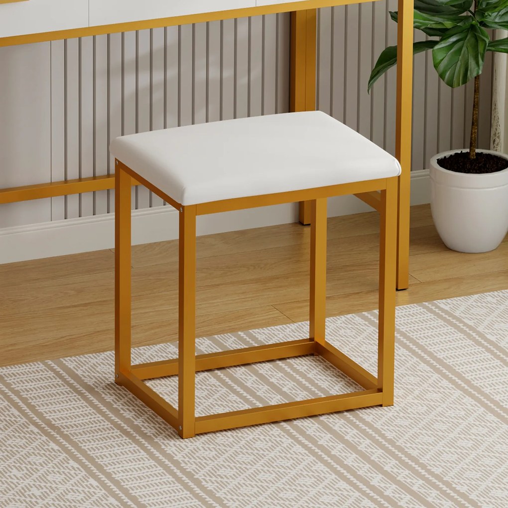 Toaletní stolek ELARA s LED osvětlením bílý