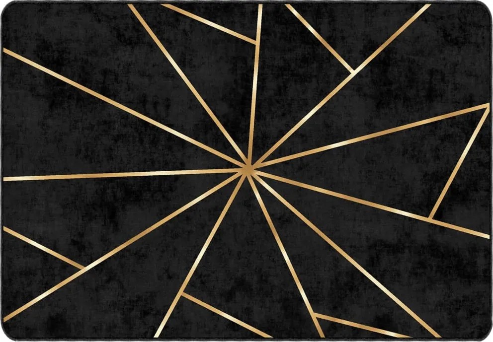 Koberec pratelný černý a zlatý 120 x 180 cm 136617