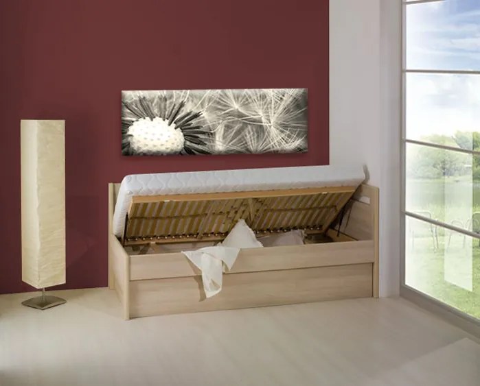 BMB Postel Tina s pravým čelem ostrá - imitace dřeva Dekor: Borovice Kodiak, Rozměr: 90 x 200 cm