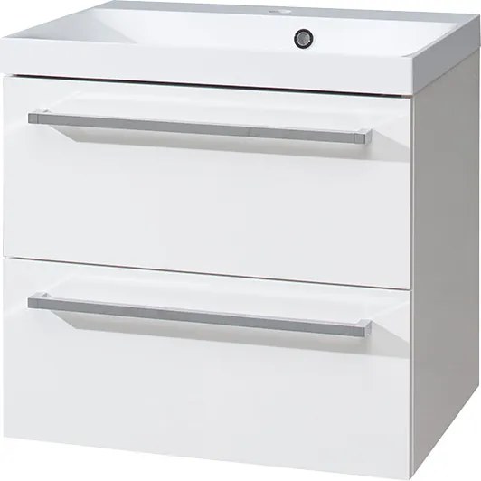 Mereo, Mereo Bino, koupelnová skříňka s umyvadlem z litého mramoru 61 cm, bílá, MER-CN660M