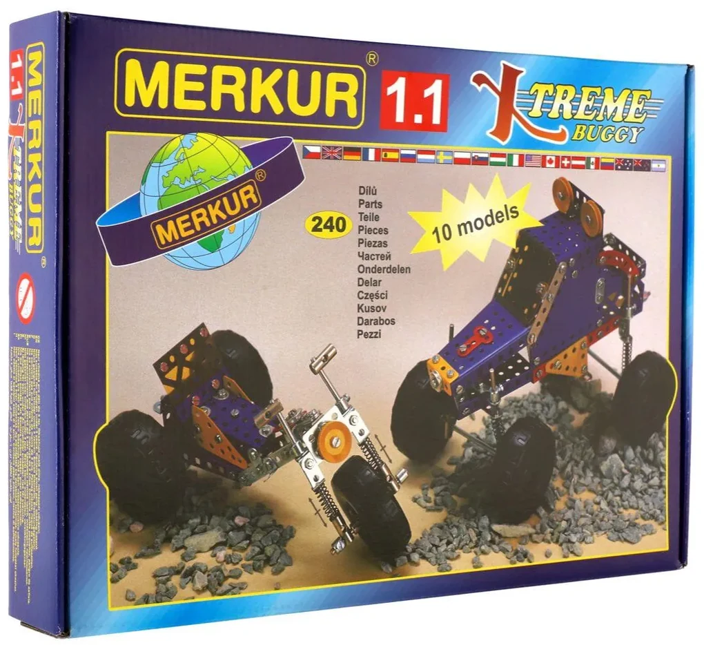 Merkur Toys Stavebnice MERKUR 1.1 10 modelů 240ks v krabici 36x26,5x5 ...