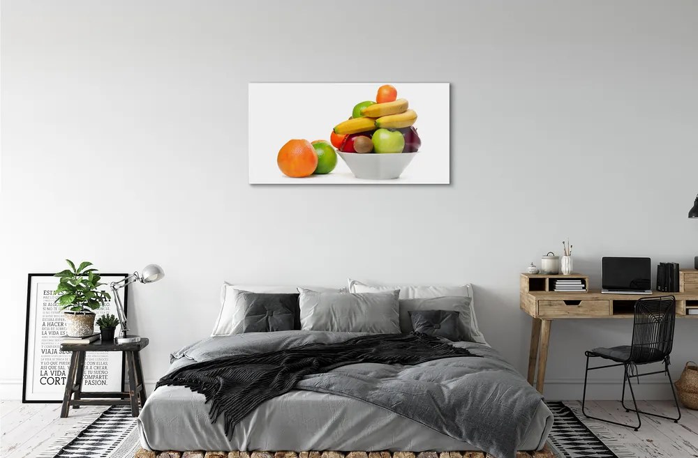 akrylový obraz Ovoce v misce 100x50 cm