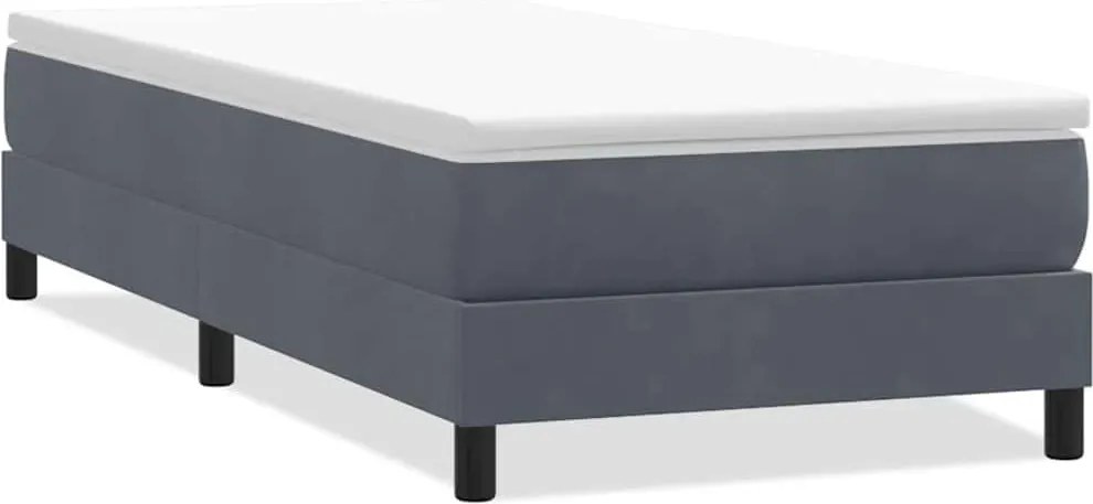 Postel Box Spring bez matrace tmavě šedá 90x220 cm samet 3315856