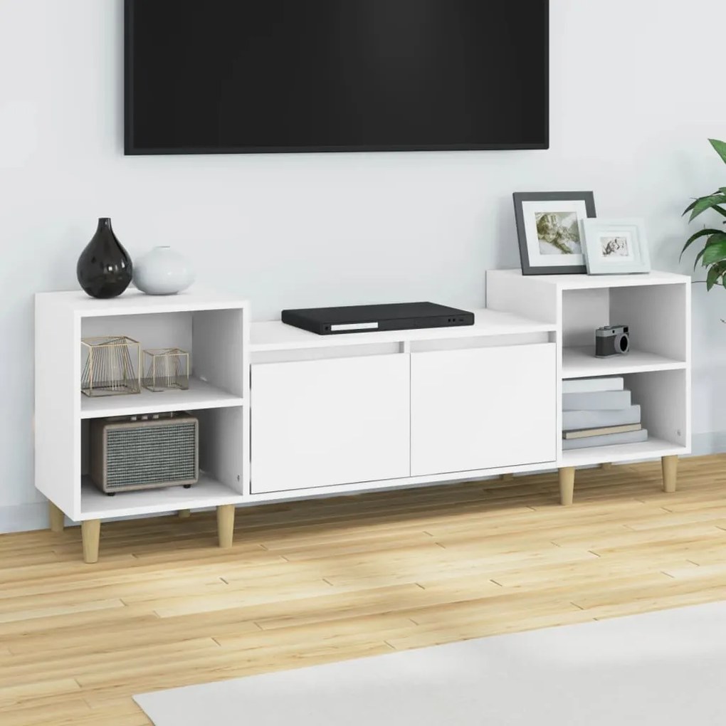 vidaXL TV skříňka 160x35x55 cm kompozitní dřevo [821188] Barva: bílá s vysokým leskem
