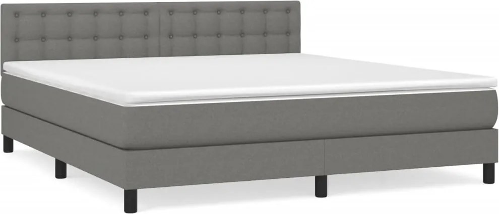 Box spring postel s matrací tmavě šedá 180x200 cm textil 3140394