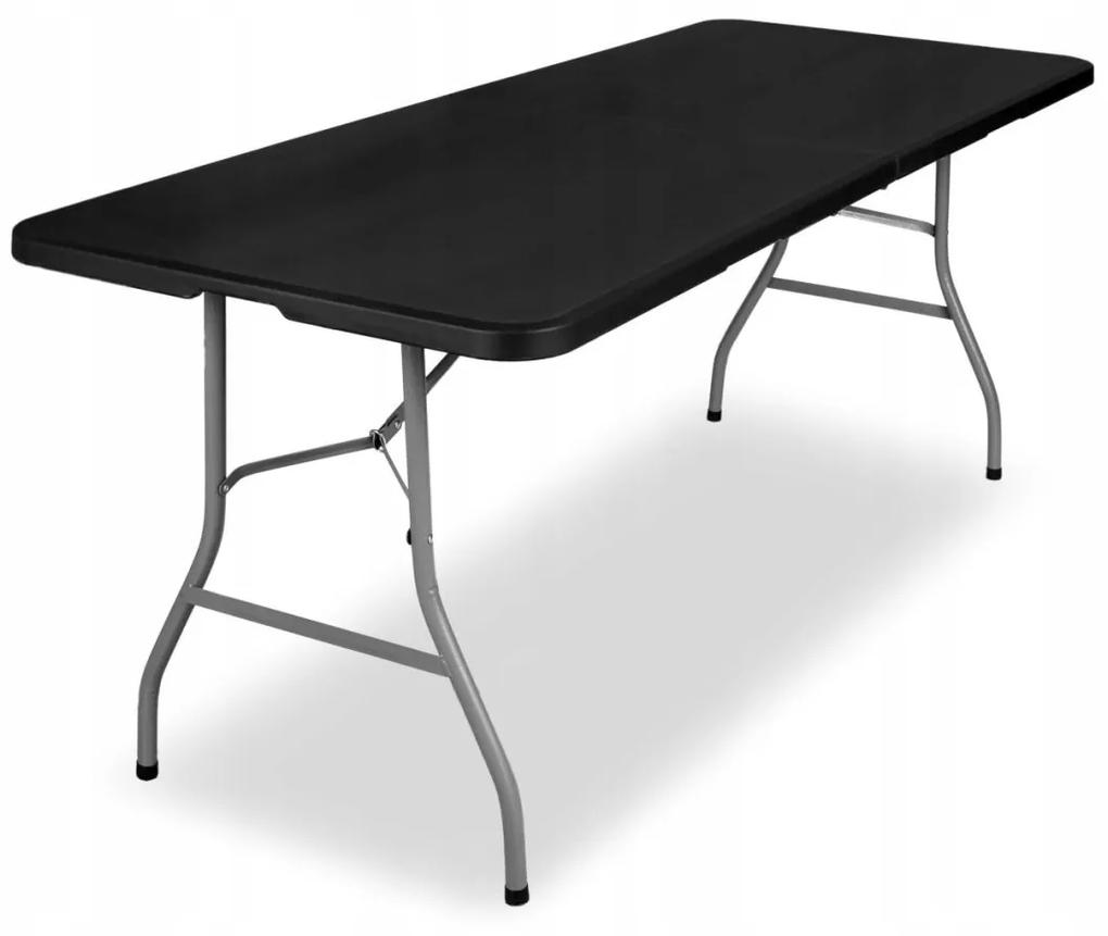 SUPPLIES VIKING 180 cm rozkládací cateringový plastový stůl - černá barva