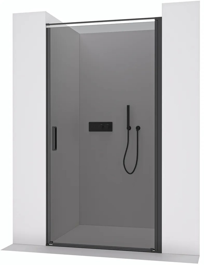 CERANO - Sprchové křídlové dveře Porte L/P - 8 mm - černá matná, grafitové sklo - 80x195 cm, CER-CER-8050BD7248