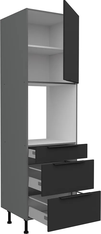 ARIA ab | vysoká skříňka 60 DPS-215 3S1F na vestavnou troubu | PREMIUM BOX | 60 cm | ANTI FINGERPRINT povrch | antracit/černá