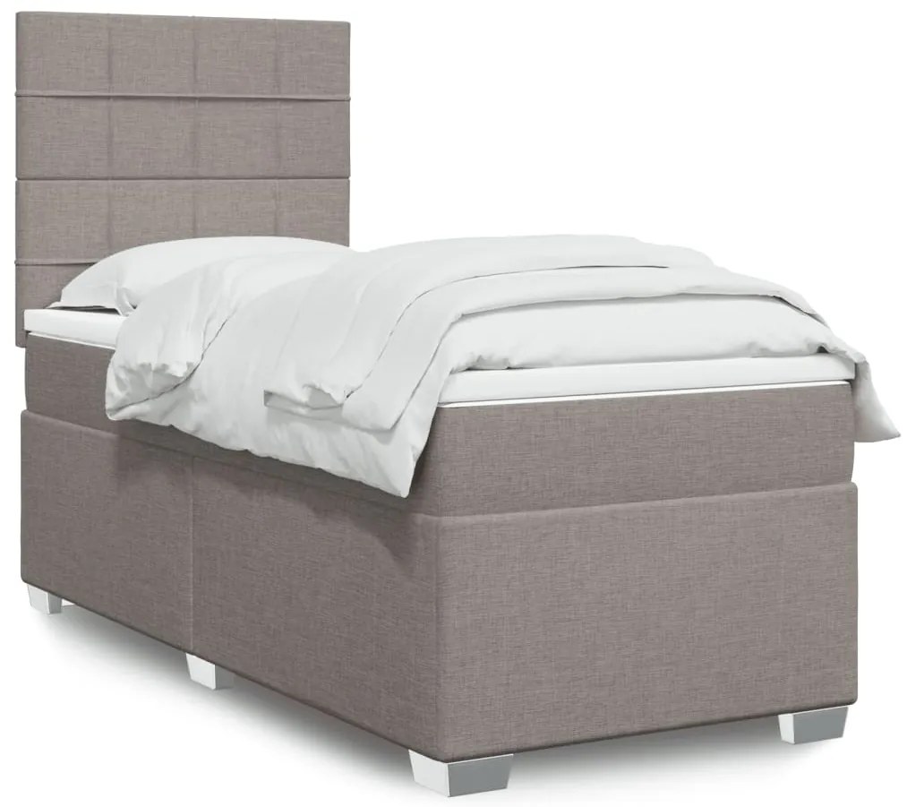 Box spring postel s matrací taupe 80x200 cm textil 3292619