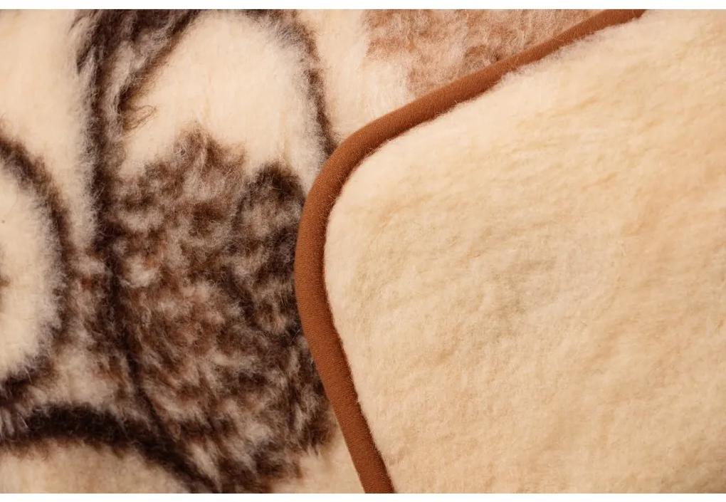 Wooline Vlněná přikrývka oboustranná 135x200 cm, bodlák