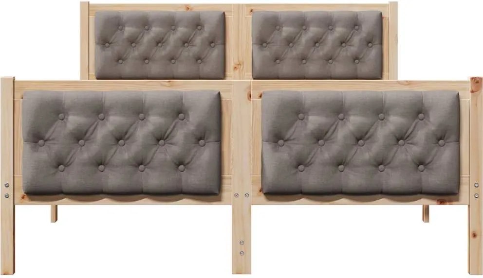 Rám postele s čelo Taupe 150 x 200 cm Masivní borové dřevo 3394286