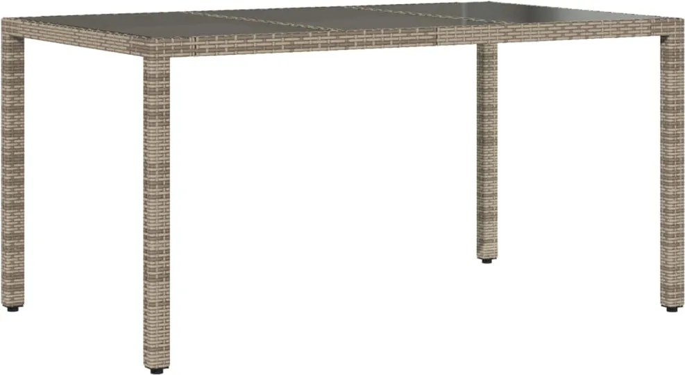 7dílný zahradní jídelní set s poduškami šedý polyratan a sklo 3278654