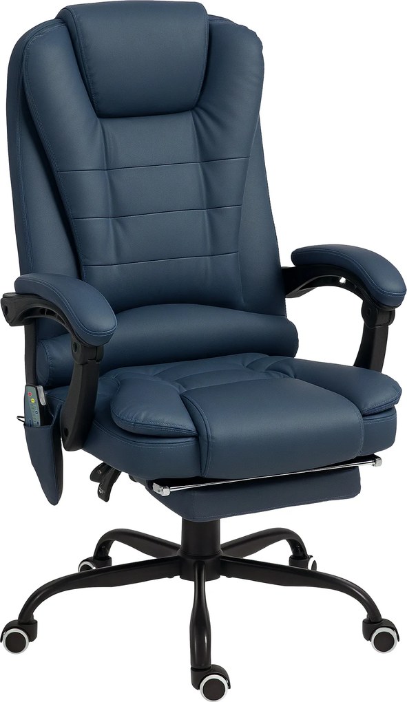 Kancelářská židle Vinsetto se 7bodovou masáží, ergonomická kancelářská židle s funkcí polohování, výškově nastavitelná manažerská židle s dálkovým ov…