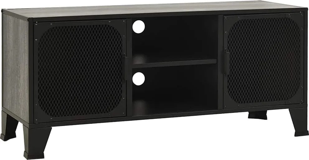 TV skříňka šedá 105 x 36 x 47 cm kov a MDF 335910