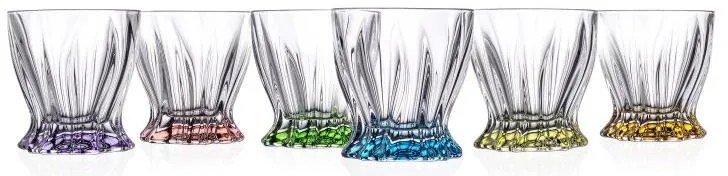 BOHEMIA PLANTICA COLOUR SKLENICE NA WHISKY 320ML SADA 6KS