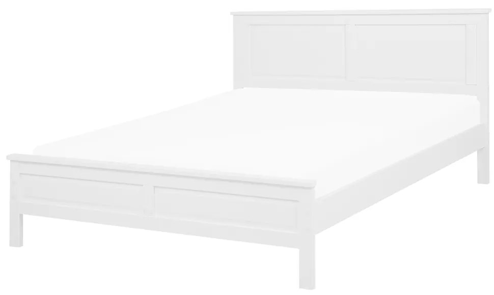 Bílá dřevěná manželská postel 140x200 cm OLIVET